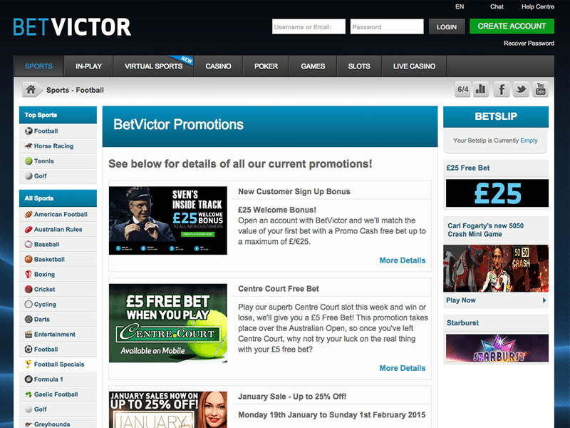 BetVictor Sign Up Bonus and Promotions For 2019